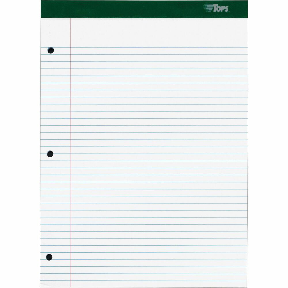 TOPS Double Docket Rigid Back Legal Pads - 100 Sheets - Stapled/Glued ...