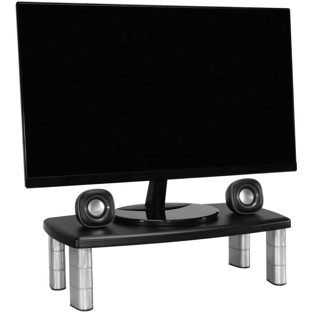 3M Adjustable Monitor Riser Stand - Up to 17" Screen Support - 40 lb ...
