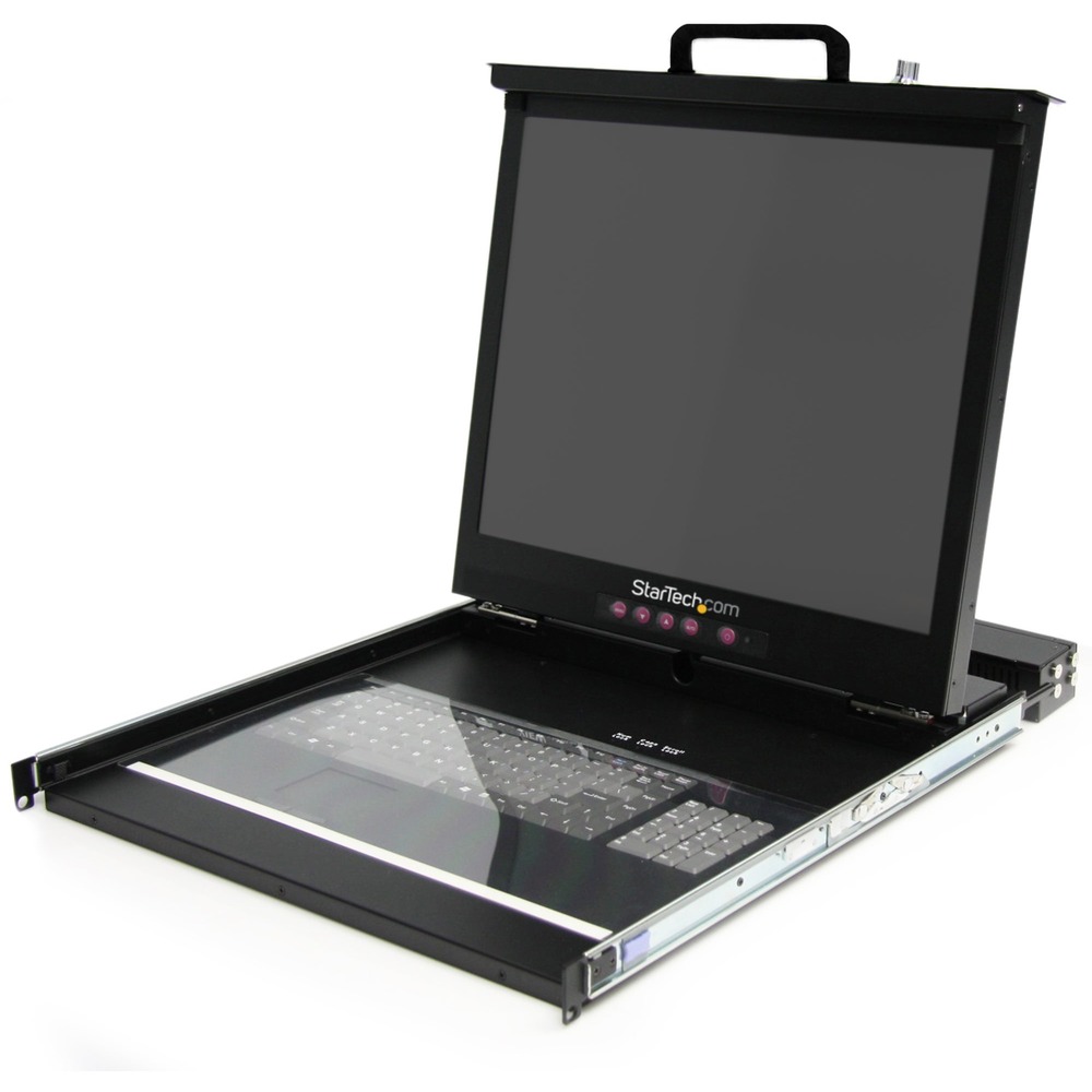 StarTech.com 1U 19" Rack Mount LCD Rack Console w/ 16 Port KVM - 16 ...