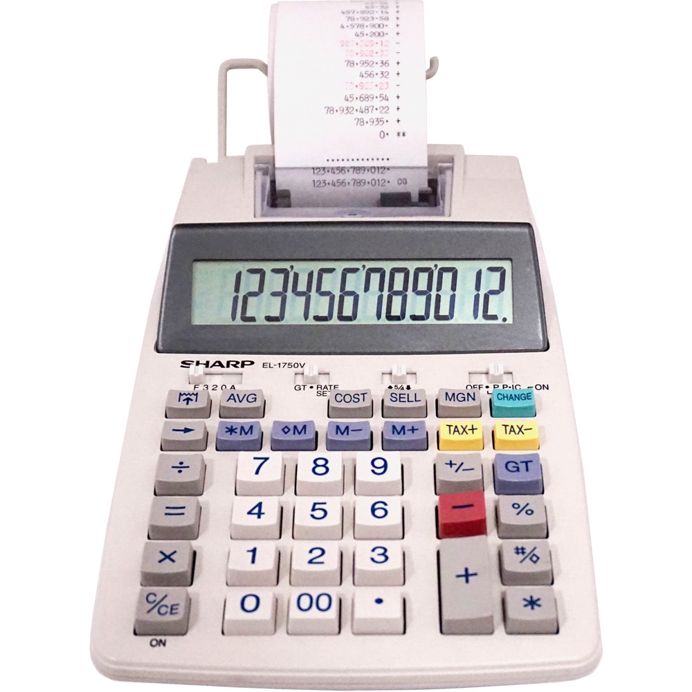 Sharp Calculators EL-1750V Printing Calculator - Black/Red Print - 2 ...