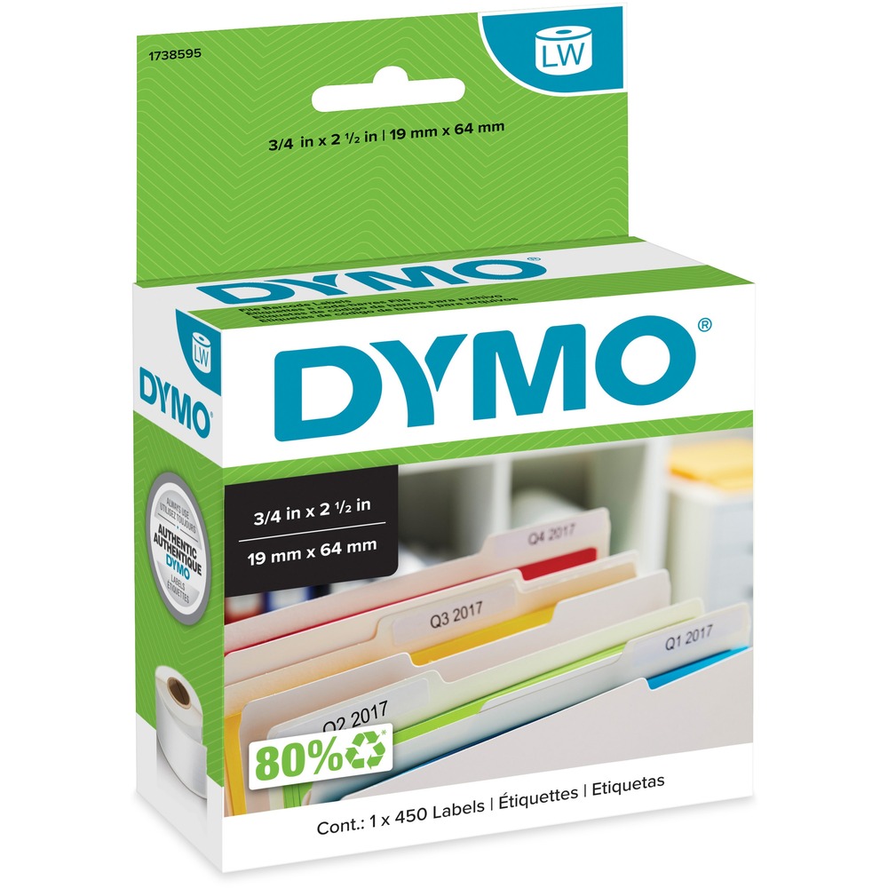 Dymo File Document Management Labels - 3/4" Width x 2 1/2" Length ...