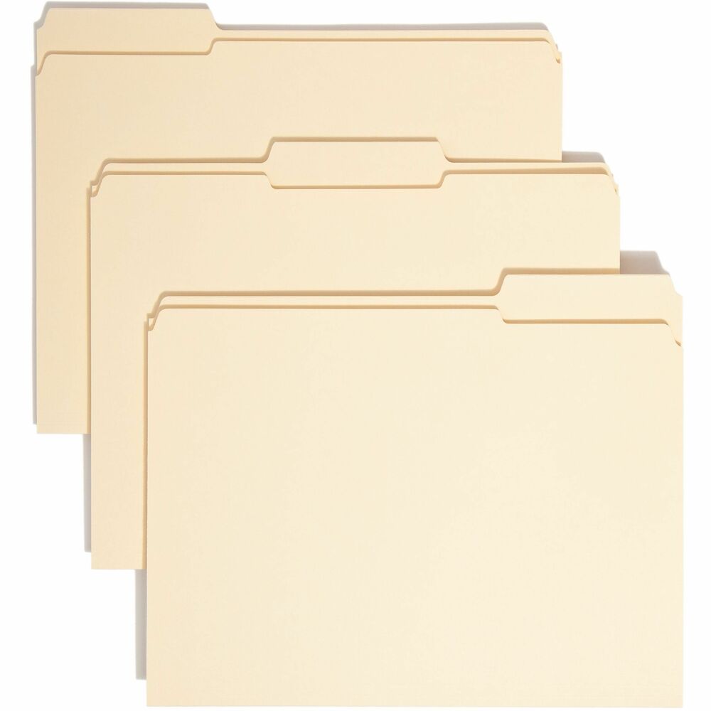 Smead 1/3 Tab Cut Letter Recycled Top Tab File Folder - 8 1/2" x 11 ...
