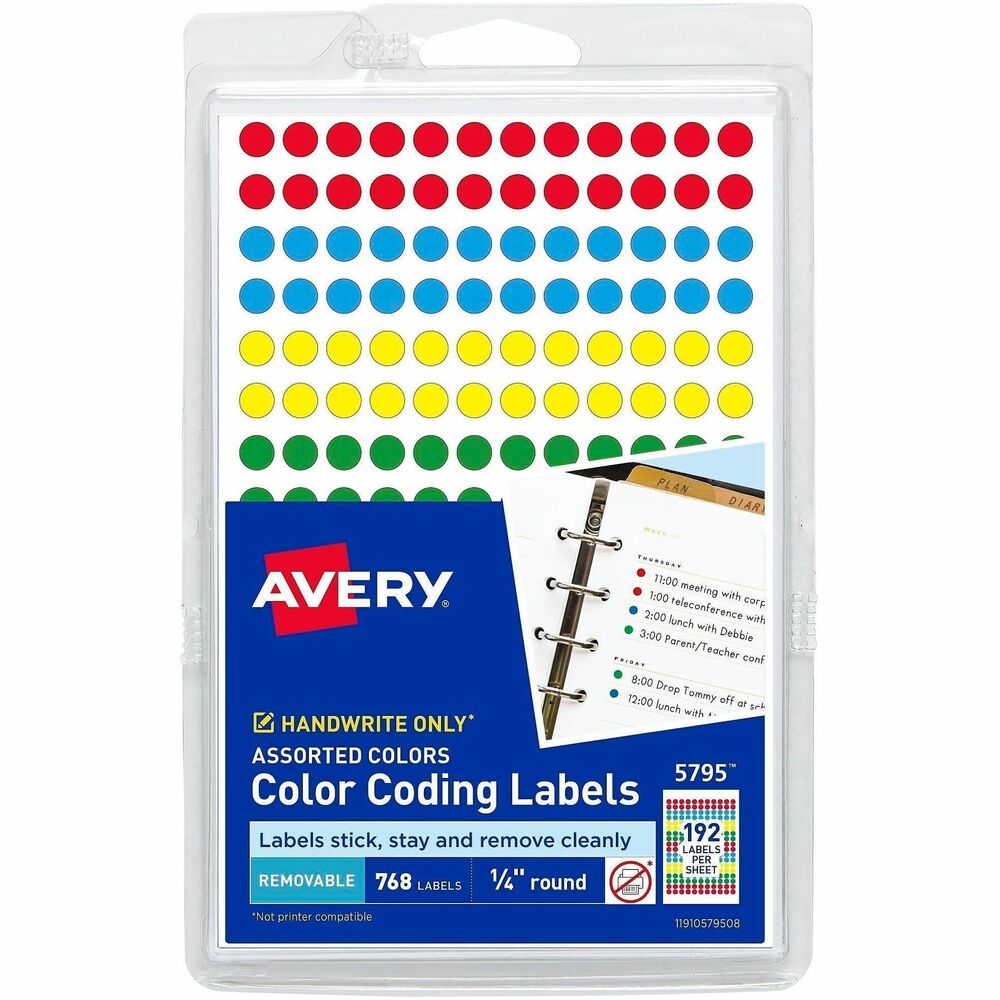 Avery® Dot Stickers, 1/4" Diameter, Assorted, 760 Total (5795 ...
