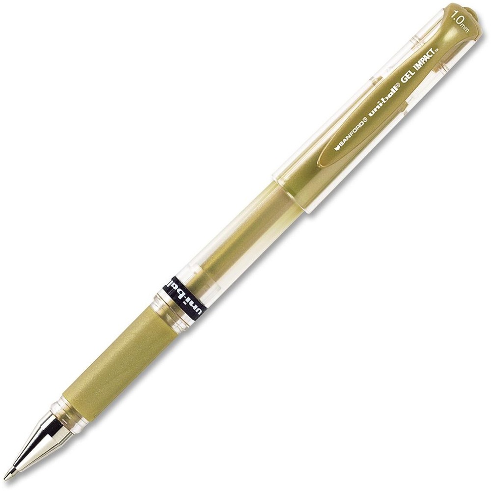 Uni-Ball Signo Rollerball Pen - 1 mm Bold Pen Point - Metallic Gold Ink ...