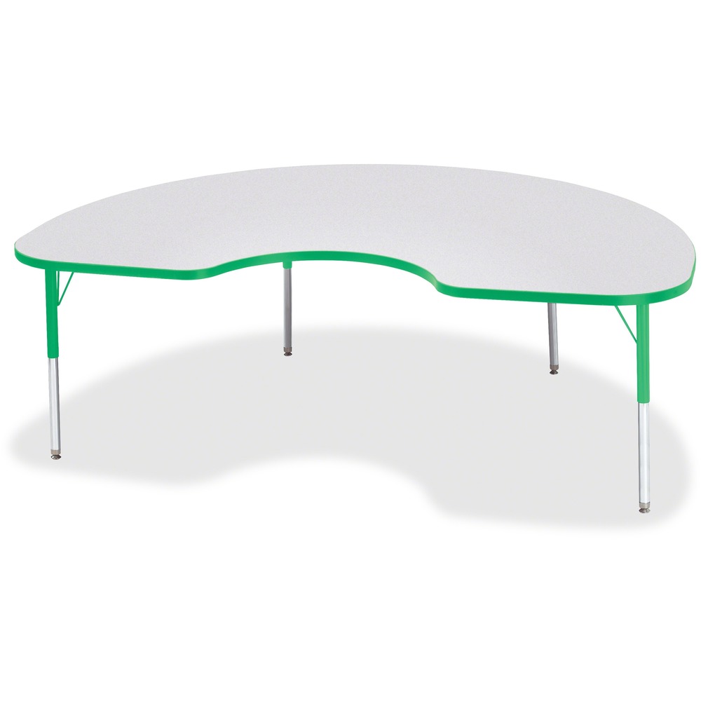 Jonti-Craft Berries Elementary Gray Laminate Kidney Table - Green ...