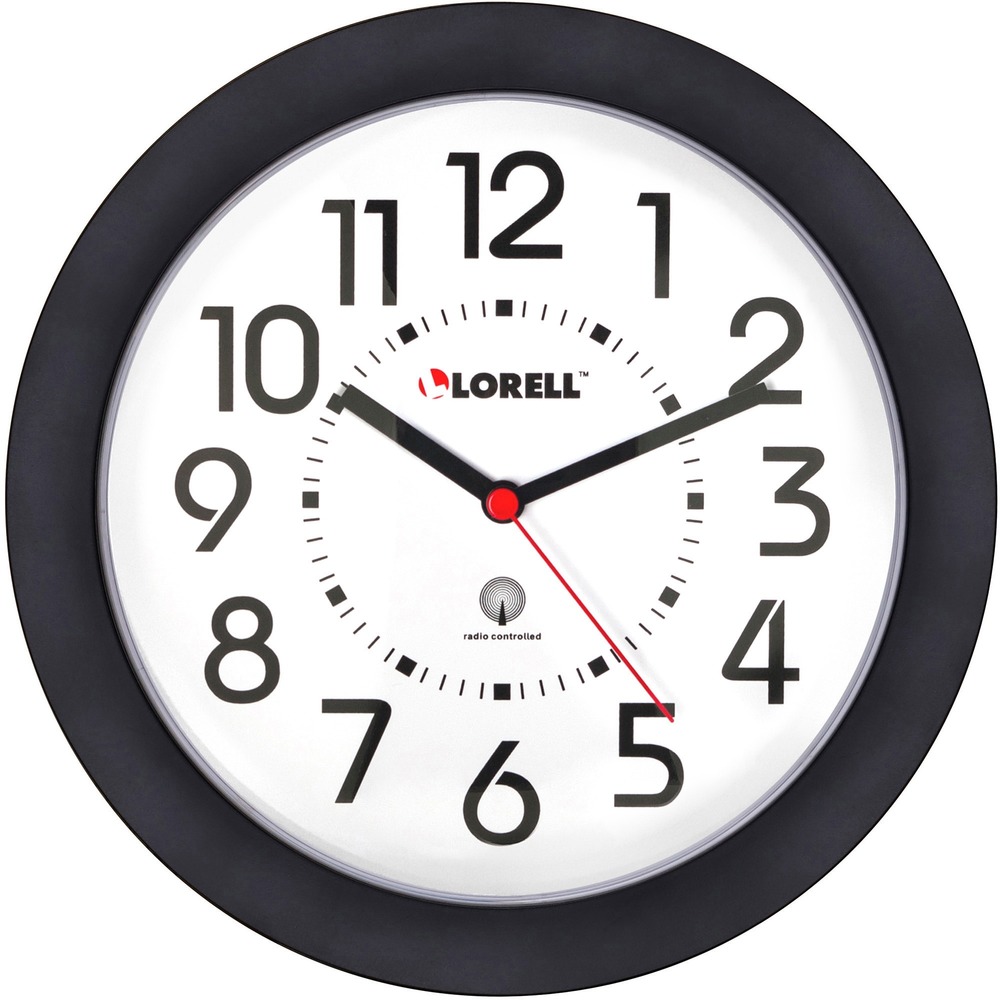 Lorell 9" Radio Controlled Profile Wall Clock - Analog - Quartz - White ...