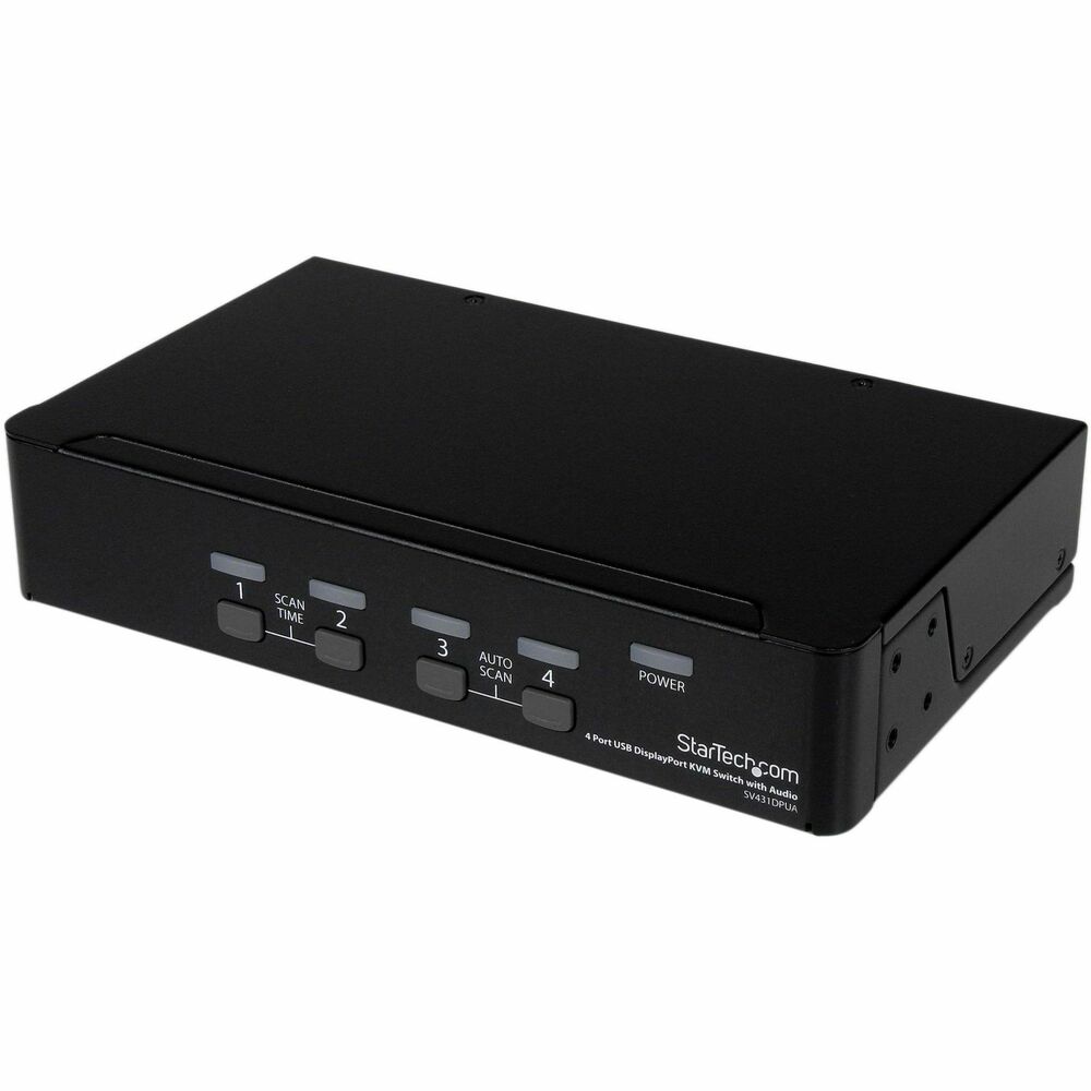 StarTech.com 4 Port USB DisplayPort KVM Switch with Audio - 4 Computer ...