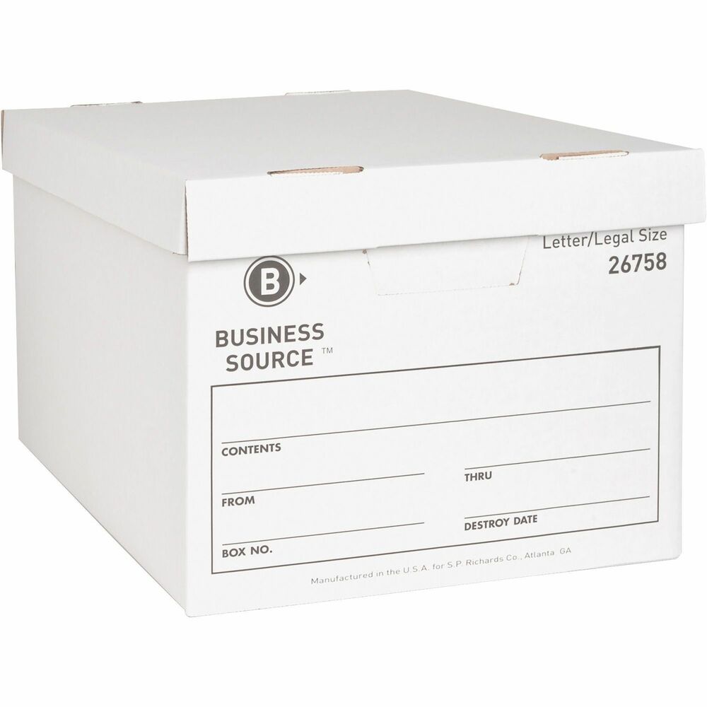 Business Source Lift-off Lid Heavy-Duty Storage Box - External ...