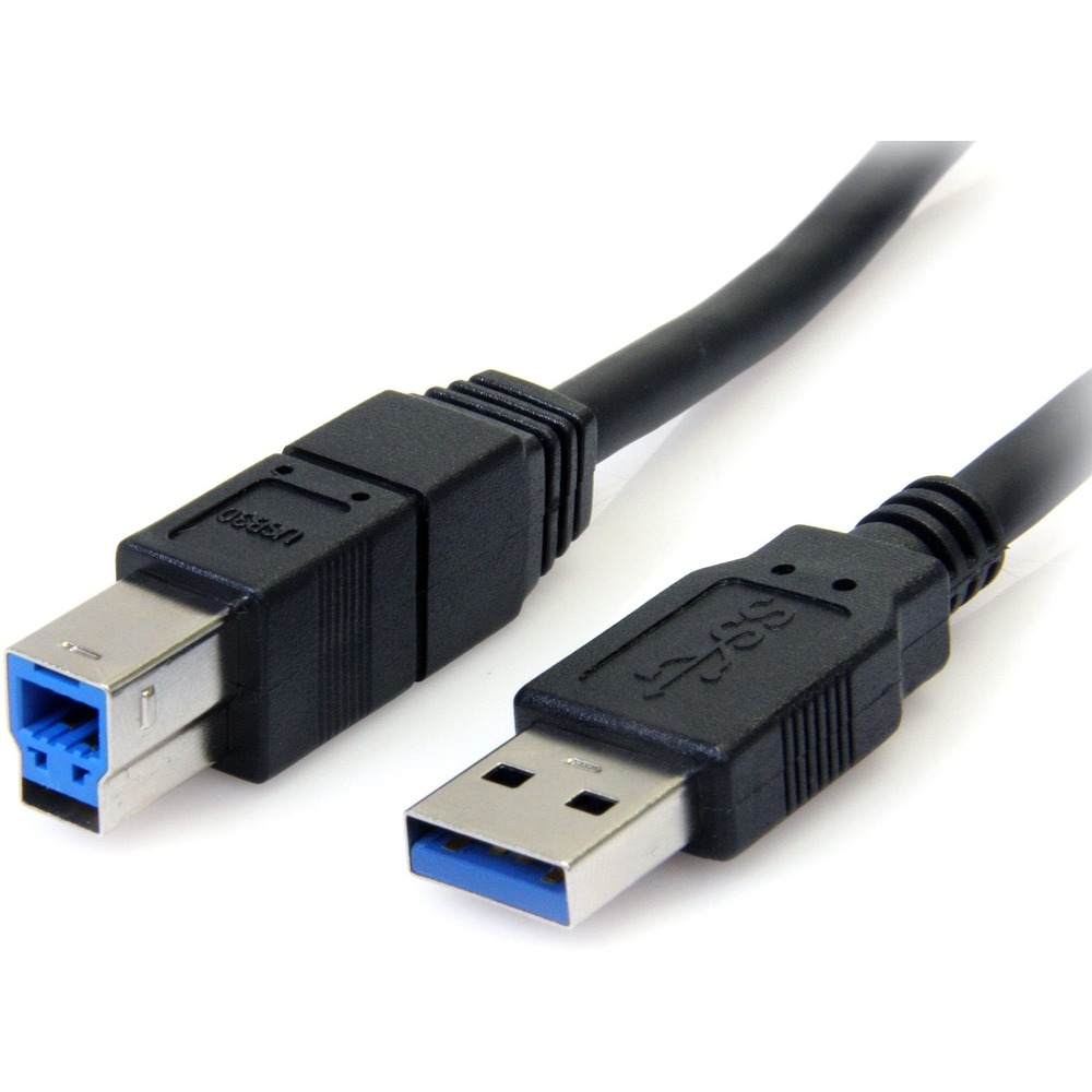 StarTech.com 6 ft Black SuperSpeed USB 3.0 Cable A to B - M/M - 6 ft USB/USB-B Data Transfer ...