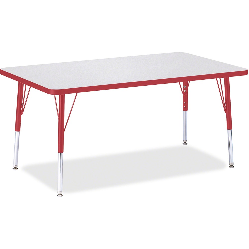 Jonti-Craft Berries Elementary Height Gray Top Rectangular Table - Gray ...