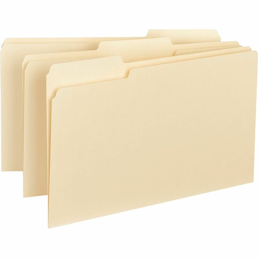 Business Source 1/3 Tab Cut Legal Recycled Top Tab File Folder - 8 1/2 ...