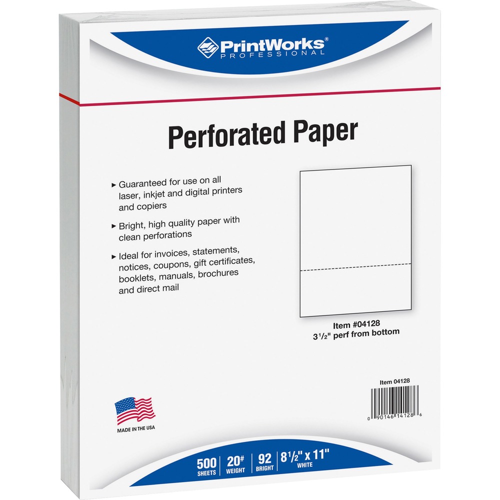 Printworks Pre-Perforated Paper for Invoices, Statements, Gift ...