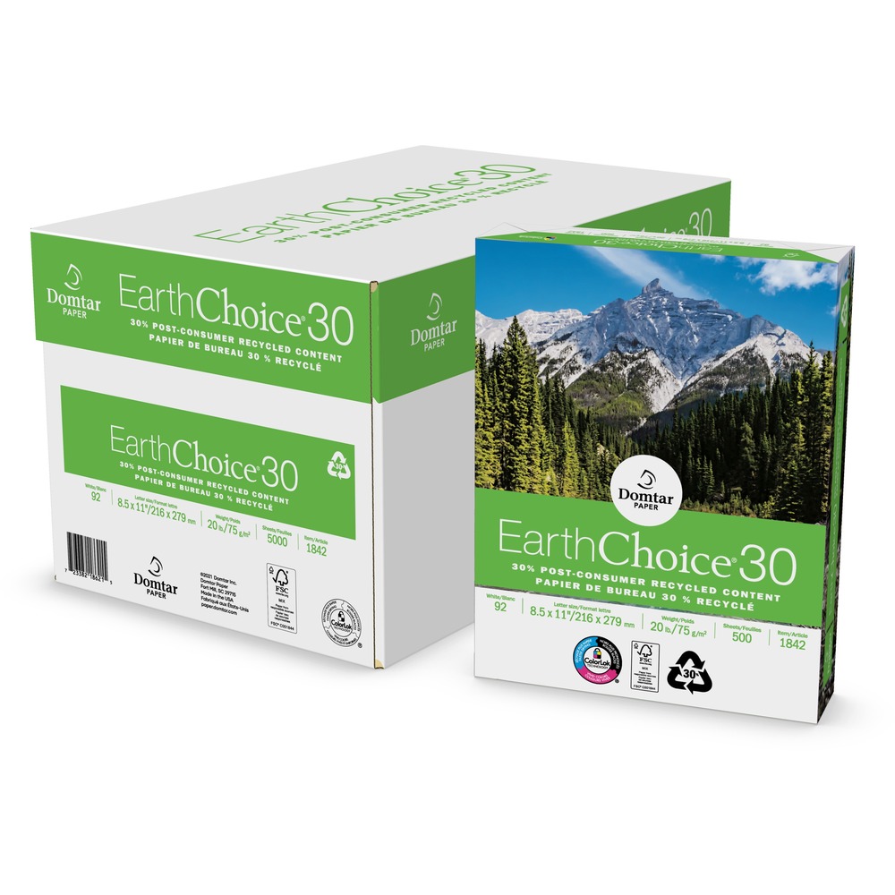 EarthChoice 30 Recycled Office Paper - White - 92 Brightness - 88% ...