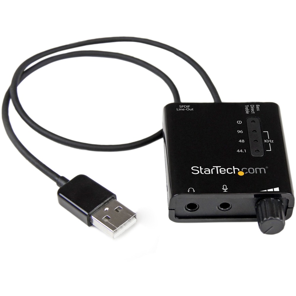 StarTech.com USB Stereo Audio Adapter External Sound Card with SPDIF Digital Audio - 24 bit DAC ...