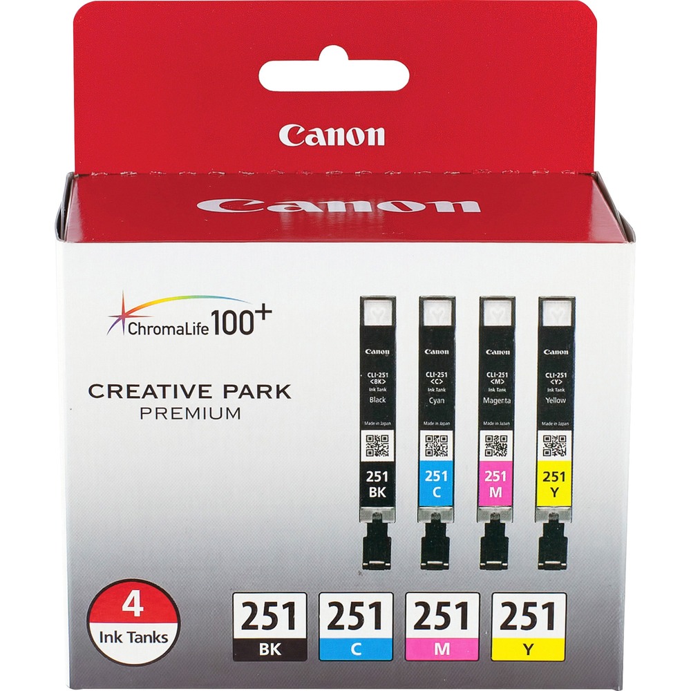 Canon CLI-251 Original Inkjet Ink Cartridge - Value Pack - Black, Cyan ...