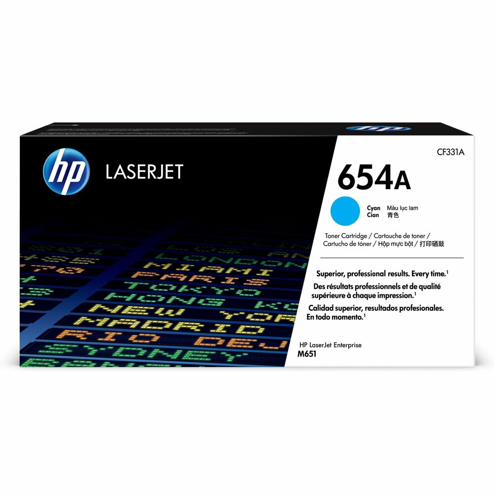 HP 654A (CF331A) Original Laser Toner Cartridge - Single Pack - Cyan ...