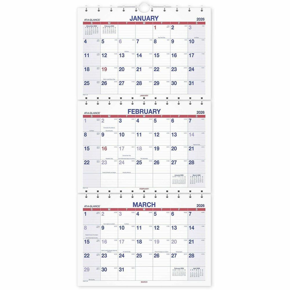 At-A-Glance Move-A-Page 3-Month Wall Calendar - Large Size - Julian ...