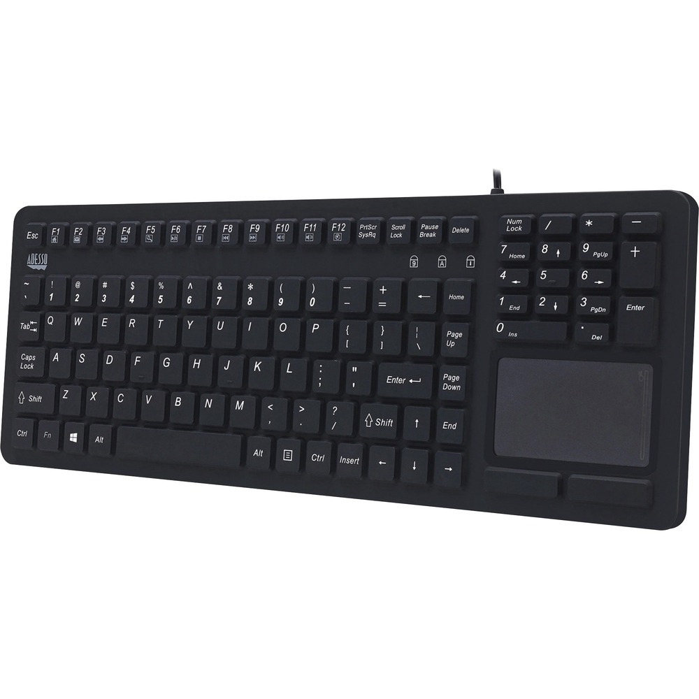 Adesso Antimicrobial Waterproof Touchpad Keyboard - Cable Connectivity ...