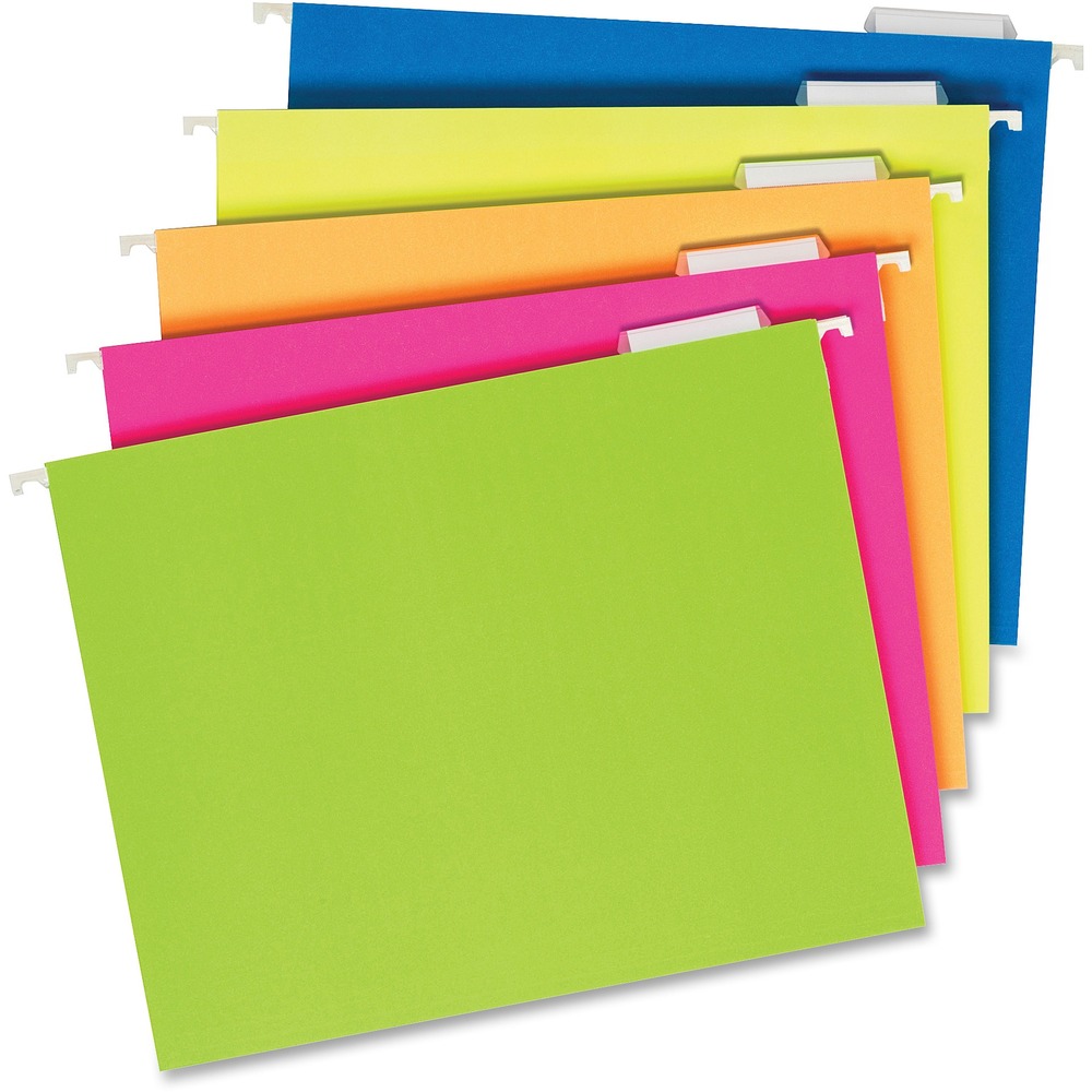 Pendaflex 1/5 Tab Cut Letter Hanging Folder - 8 1/2" x 11" - Assorted ...