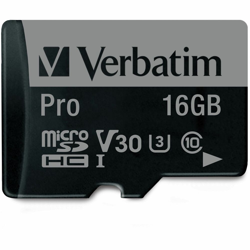 Verbatim Pro 16 GB Class 10/UHS-I (U3) microSDHC - 1 - TAA Compliant ...