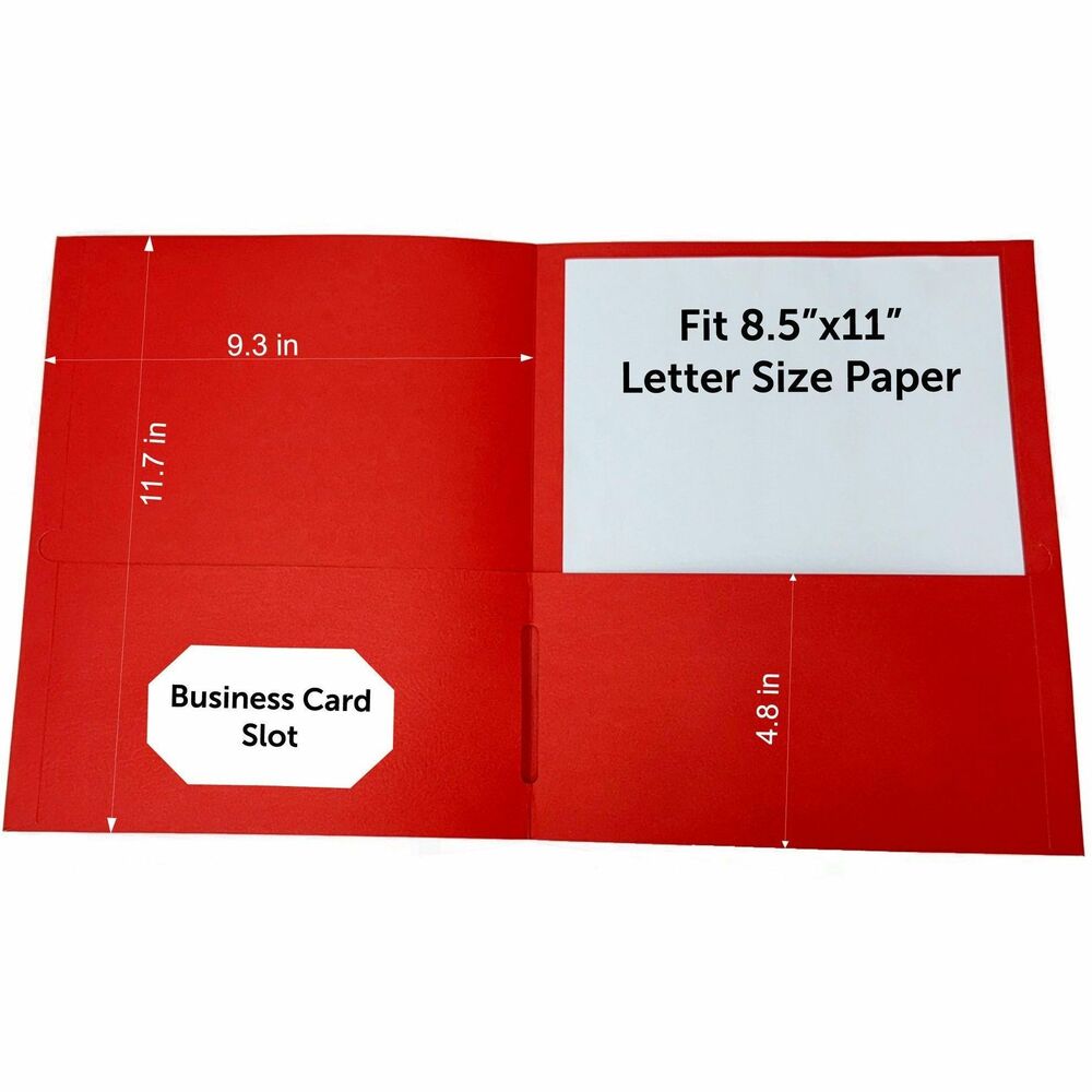 Sparco Letter Pocket Folder - 8 1/2" x 11" - 2 Internal Pocket(s) - Red ...
