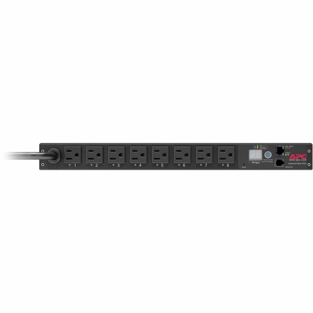 APC NetShelter Switched Rack PDU, 1U, 1.4kW, 120V, 15A, 8 NEMA 5-15R ...