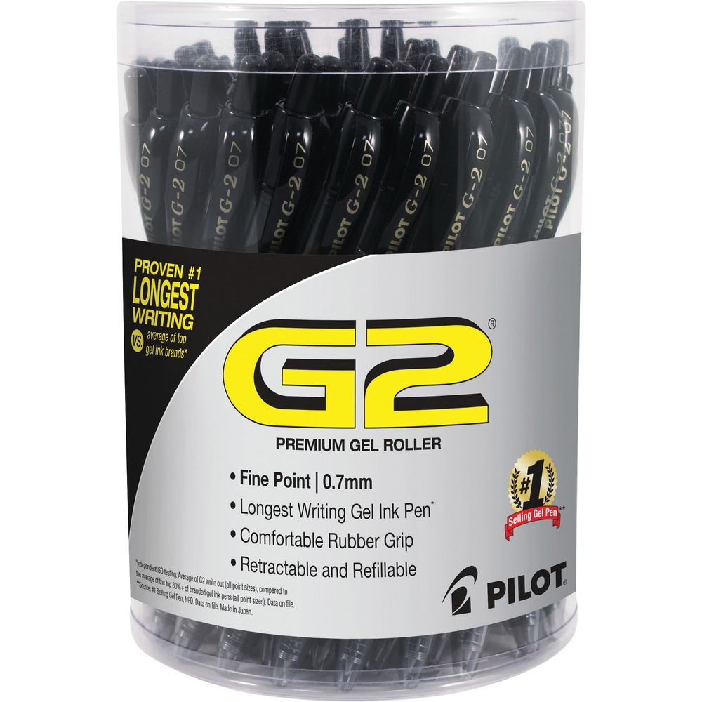 G2 Retractable Gel Ink Pens with Black Ink - 0.7 mm Fine Pen Point ...