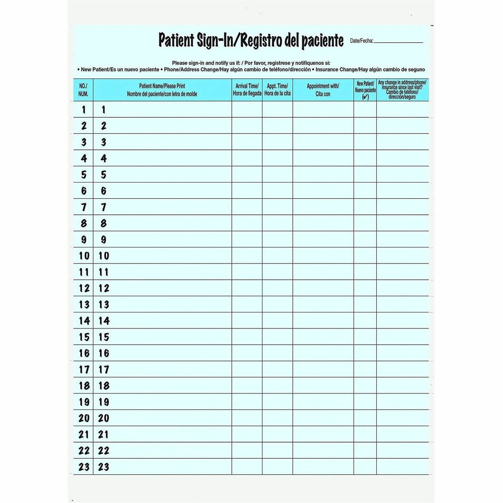 Tabbies Patient Sign-in Label Forms - Letter - 8.50" x 11" Sheet Size ...