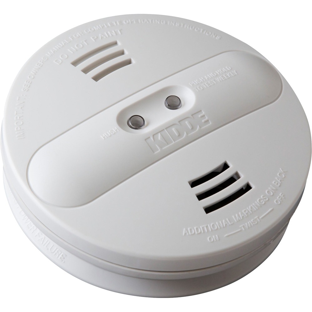 Kidde Dual-sensor Smoke Alarm - 9 V - Audible, Visual - White - Office Pro