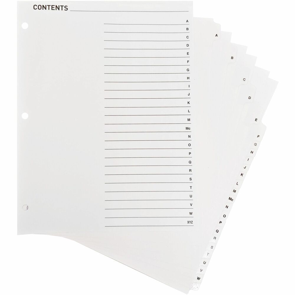 Business Source A-Z Tab Table of Contents Index Dividers - Printed Tab ...