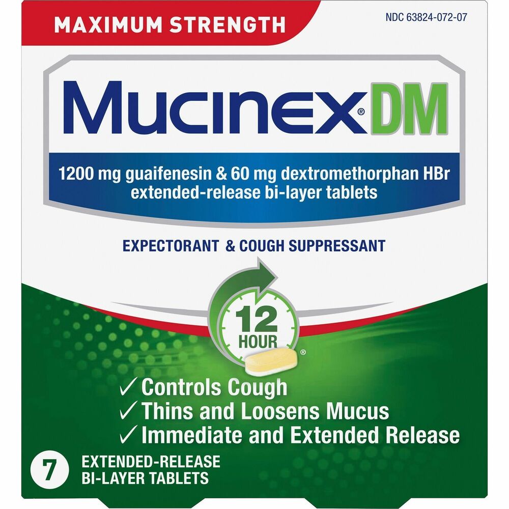 Mucinex DM Cough Tablets - For Cough, Nasal Congestion, Chest ...