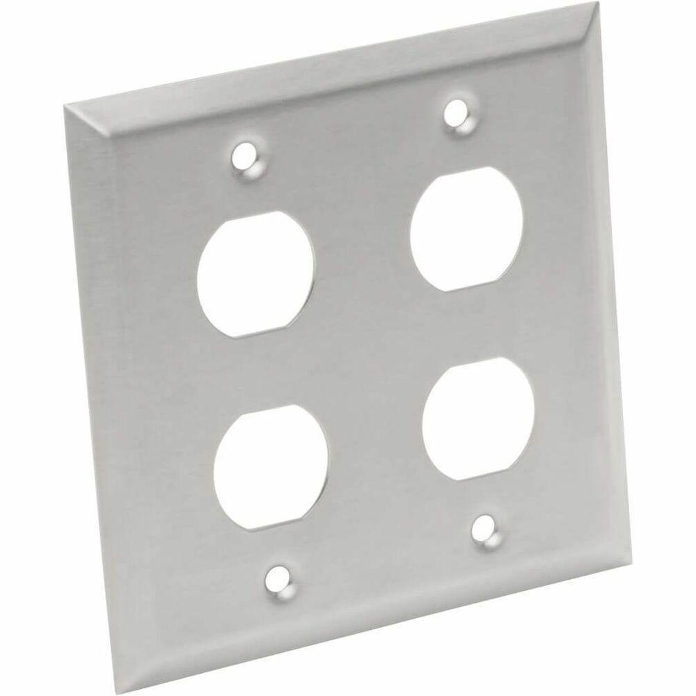 Eaton Tripp Lite Series 4 Port Double Gang Faceplate, Stainless Steel ...