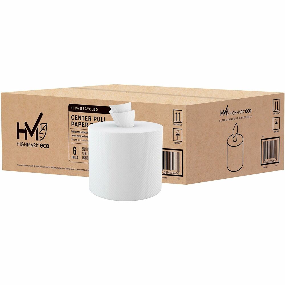 Highmark® ECO Centerpull 2-Ply Paper Towels, 600' Per Roll, 100% ...