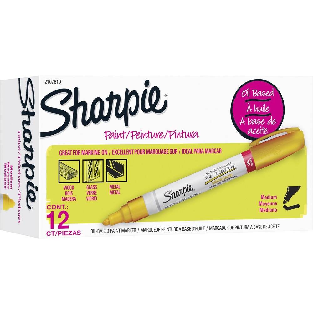 Sharpie Oil-based Paint Markers - Medium Marker Point - Yellow Ink ...