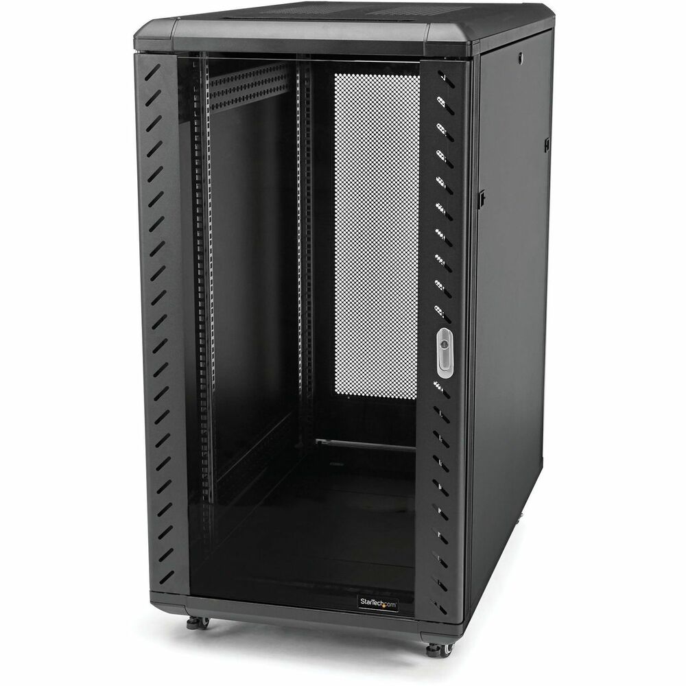 StarTech.com 18U Server Rack Cabinet - Includes Casters and Leveling ...