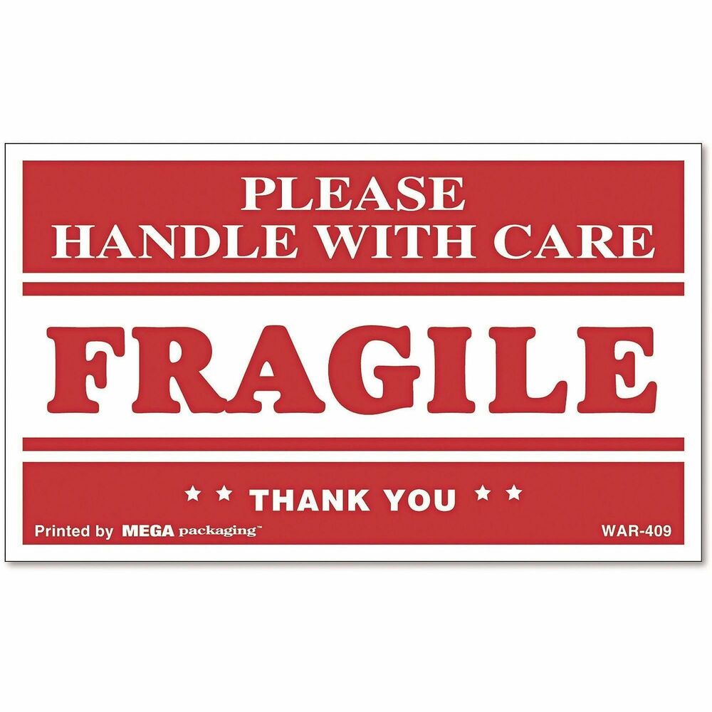 Universal Shipping Label - FRAGILE, Handle with Care - HeightPermanent ...