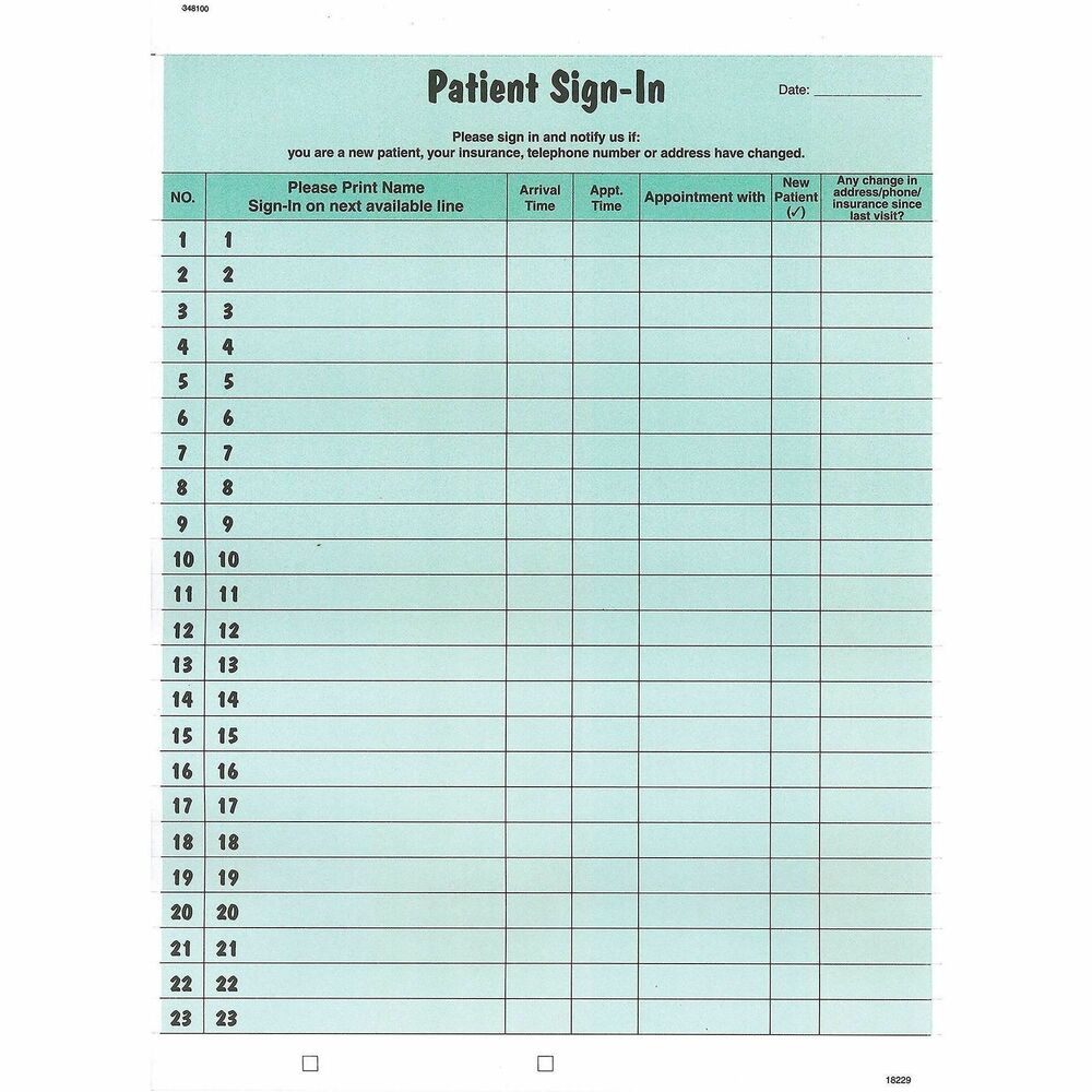 Tabbies Patient Sign-In Label Forms - 125 Sheet(s) - 11" x 8.50" Form ...