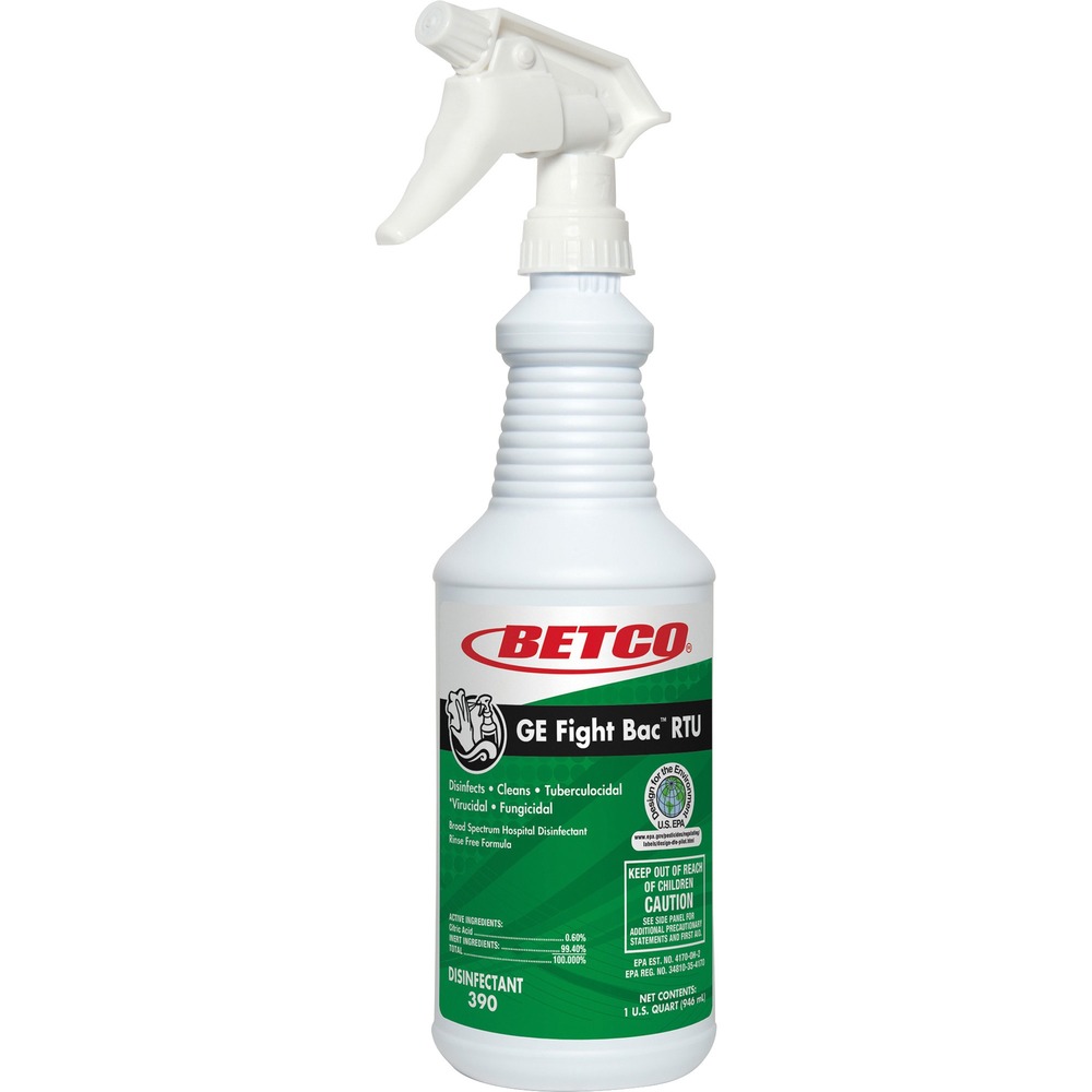 Betco GE Fight Bac RTU Disinfectant - Ready-To-Use - 32 fl oz (1 quart ...