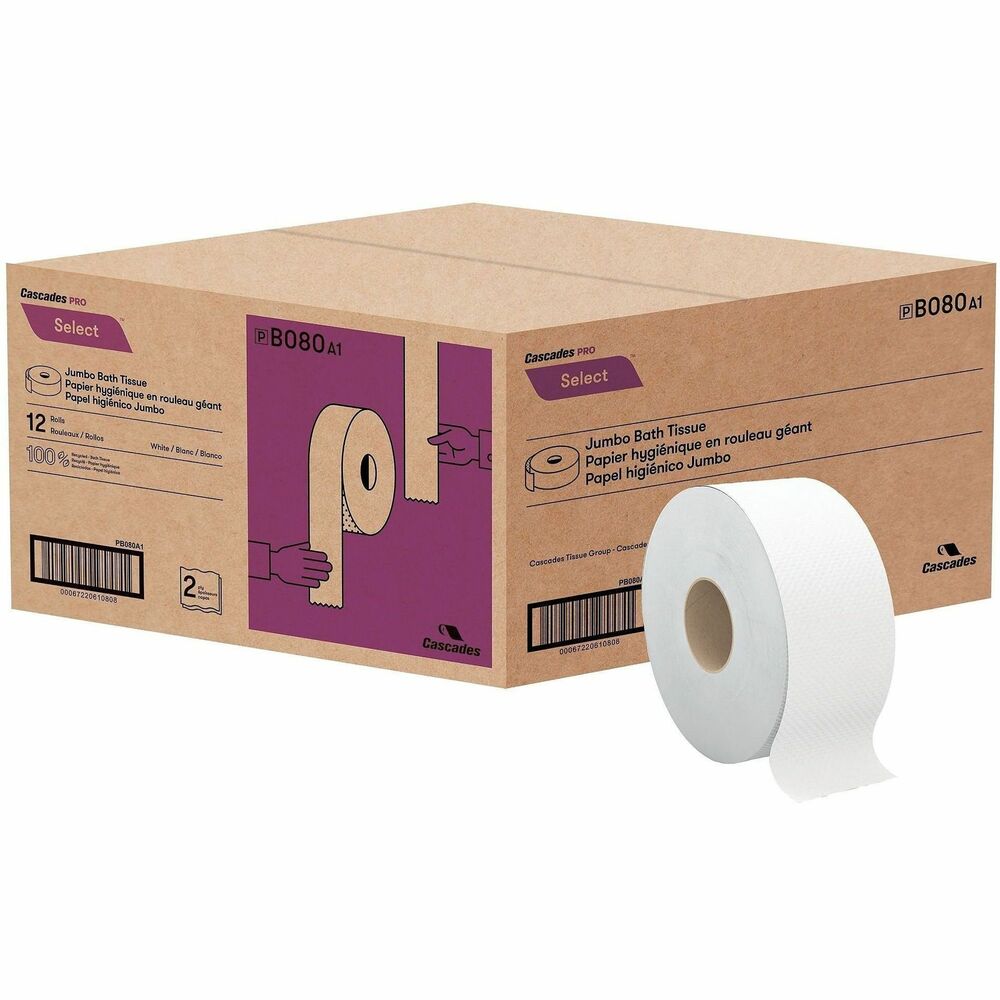 Cascades PRO Select Jumbo Toilet Paper - 2 Ply - 3.30" Width x 500 ft ...