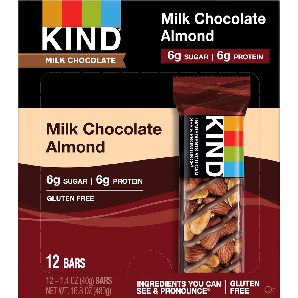KIND Milk Chocolate Almond Nut Bars - Low Sodium, Gluten-free ...