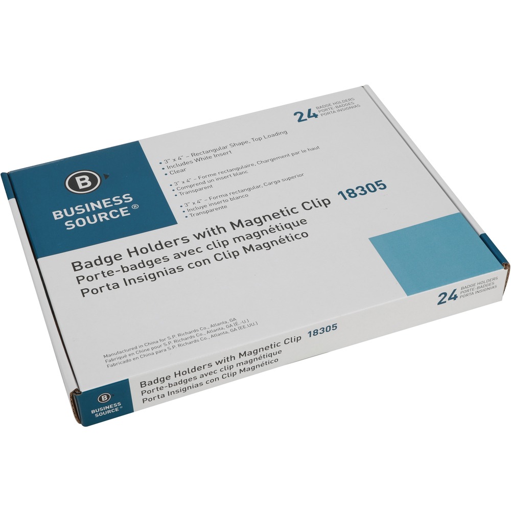 Business Source Magnetic Name Badges - 3" Height x 4" Width - Rubber ...