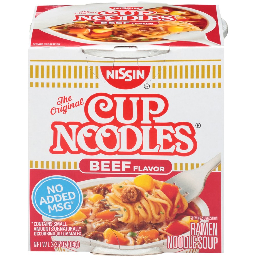 NISSIN FOODS Top Ramen Beef Flavor Cup Noodles - Beef - 2.25 oz - 12 ...