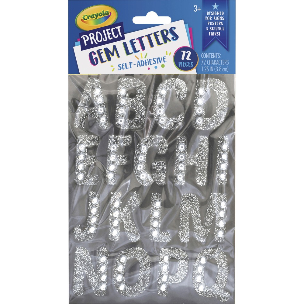 Crayola Sparkling Gems Sticker Letters - Self-adhesive - 1.25" Height ...