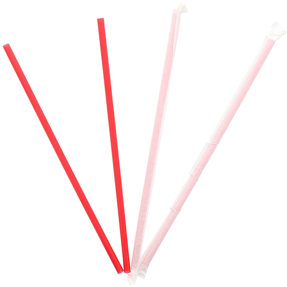 Banyan Giant Red Straws - Wrapped - 10.3" Length - Red - 1200 / Carton ...