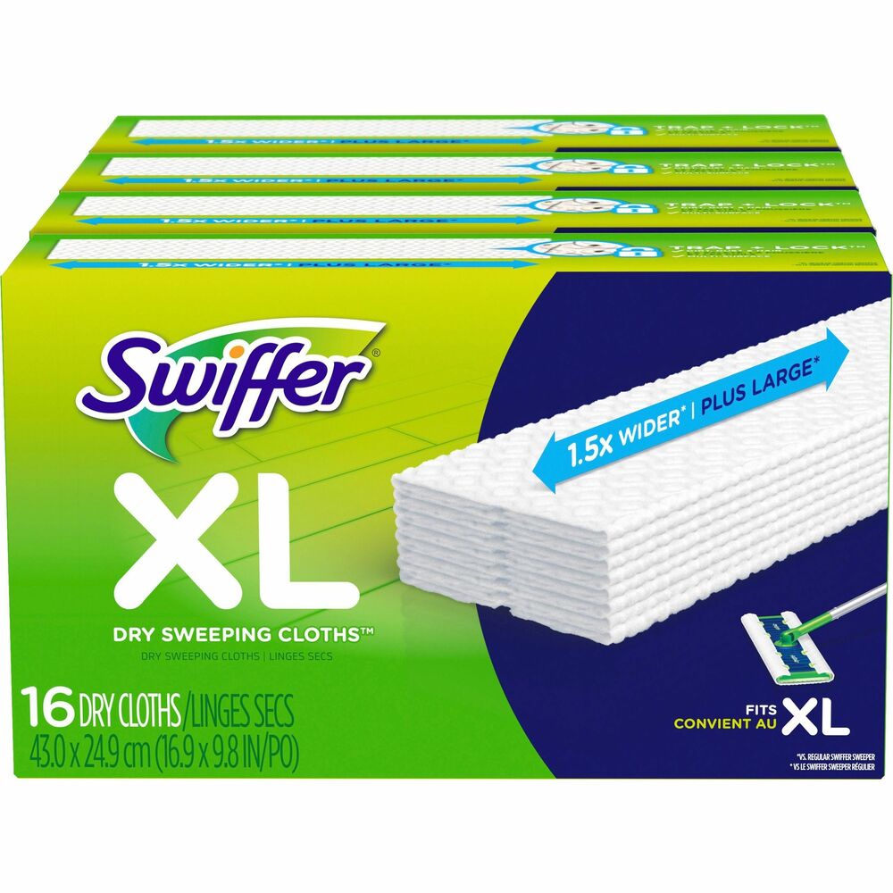 Swiffer Sweeper XL Dry Sweeping Cloths - X-Large - White - 16 Box - 4 ...