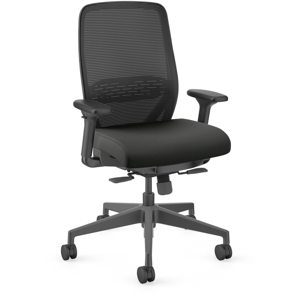 HON Nucleus Task Chair KD - Black Seat Color - Vinyl Seat Material ...