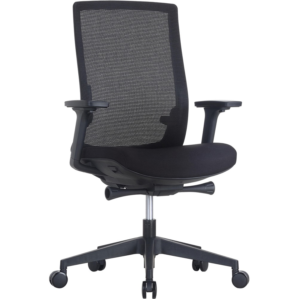 Lorell Mid-back Mesh Chair - Mid Back - 5-star Base - Black - Armrest ...