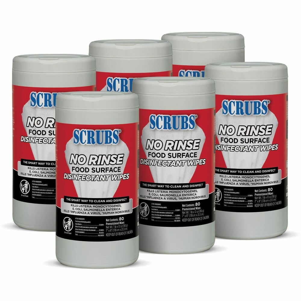 SCRUBS No Rinse Food Surface Disinfectant Wipes - Ready-To-Use ...