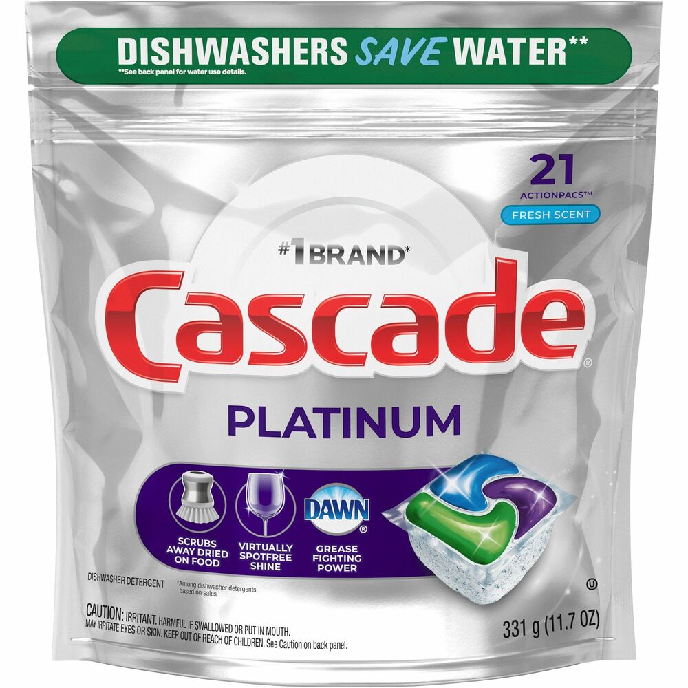 Cascade Platinum ActionPacs - For Dish - Liquid - Fresh Scent - Silver ...