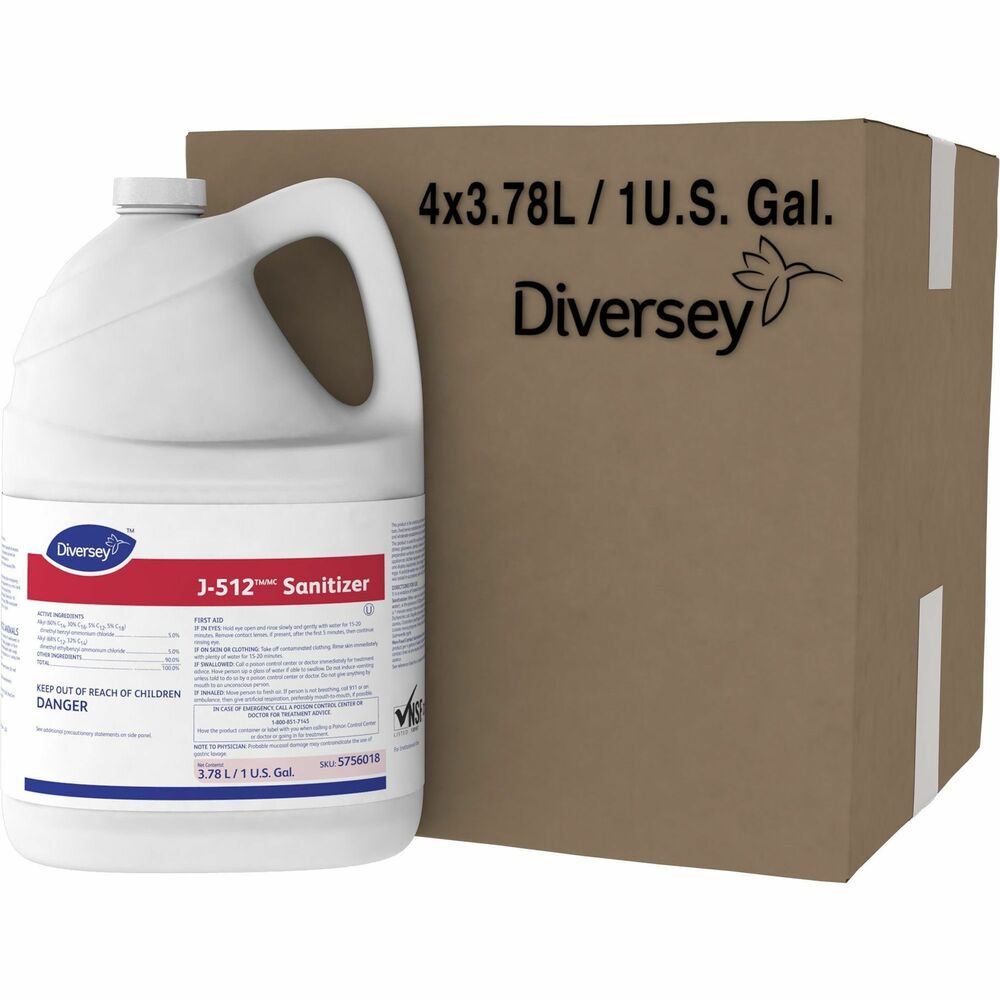 Diversey J-512 Sanitizer - Concentrate - 128 fl oz (4 quart) - 7.9 pH ...
